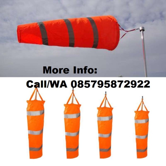 Jual Windsock / Pengukur / Penunjuk Arah Angin Uk.200Cm Promo Terbaru ...