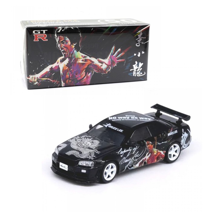 Jual Inno Models Nissan Skyline GTR-R34 BRUCE LEE Black Inno64 x Tiny ...