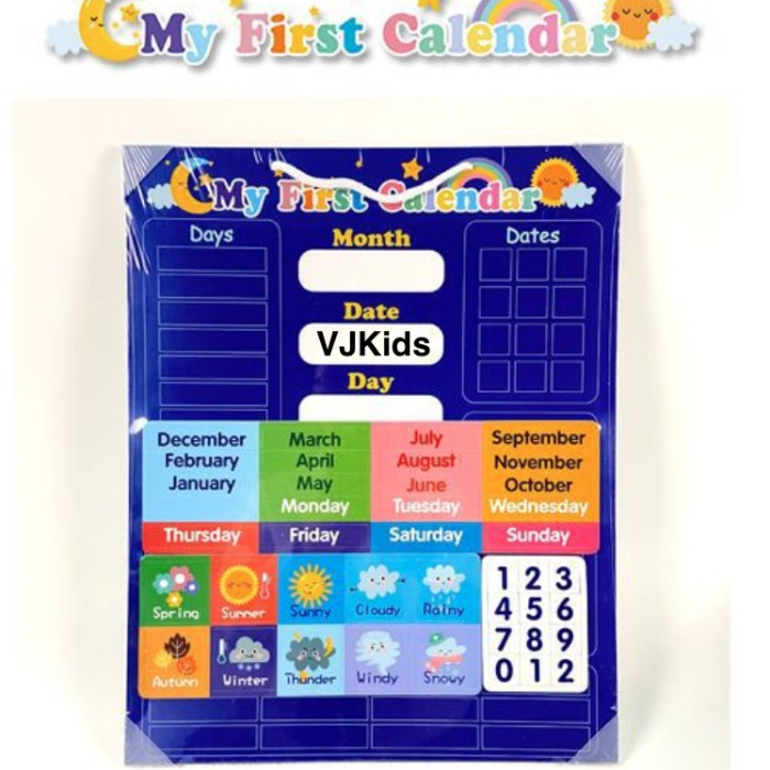 Jual my first calendar magnet anak lengkap dengan weather dan season ...