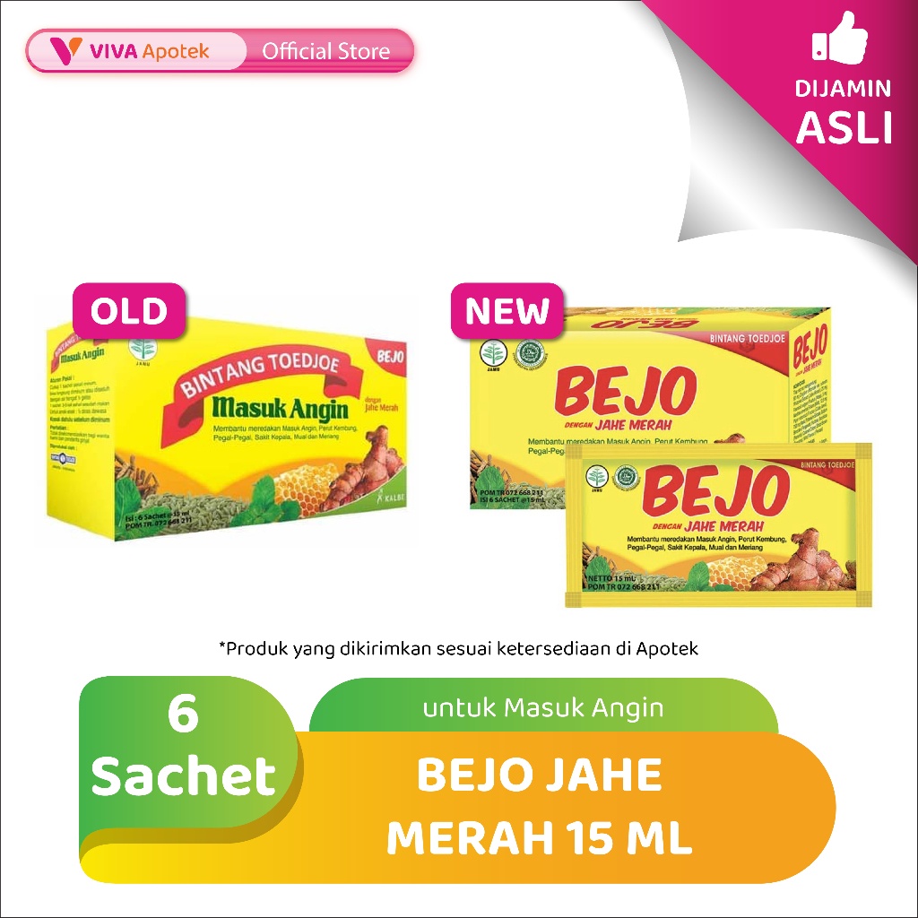 Jual Bejo Jahe Merah untuk Masuk Angin Sachet 15 ml (6 Sachet) | Shopee ...