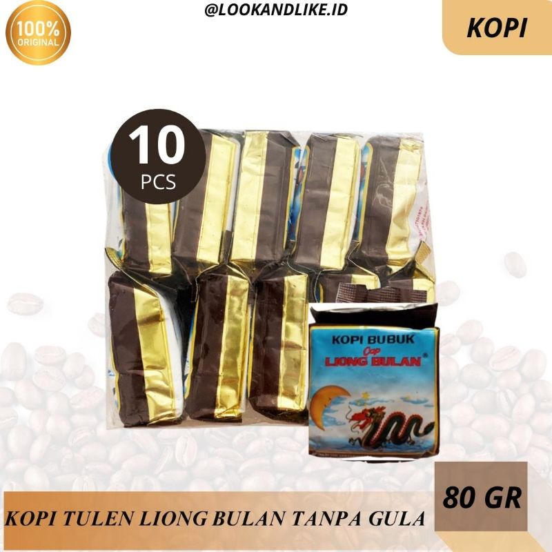 Jual Kopi Liong Bulan Isi 10 Bungkus x 80gr Tanpa Gula Kopi Legendaris ...