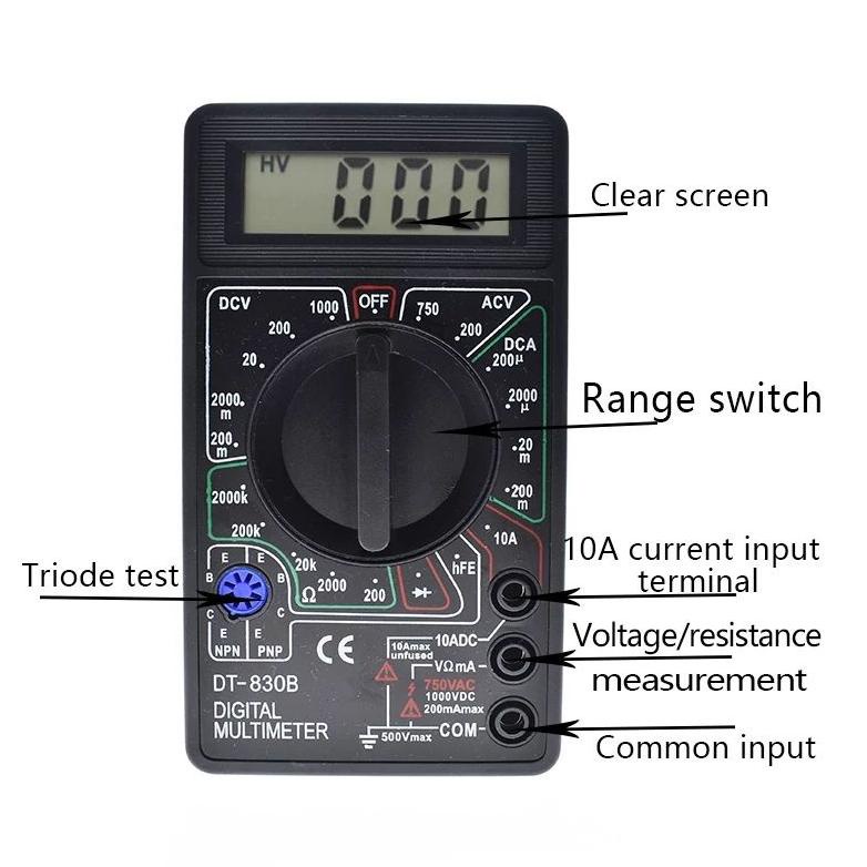 Jual Model Baru Multimeter DT830B plus baterai Avometer Multitester ...