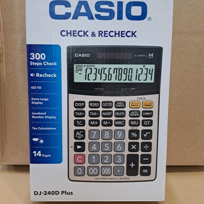Jual kalkulator Casio original 14digit DJ-240D Plus | Shopee Indonesia