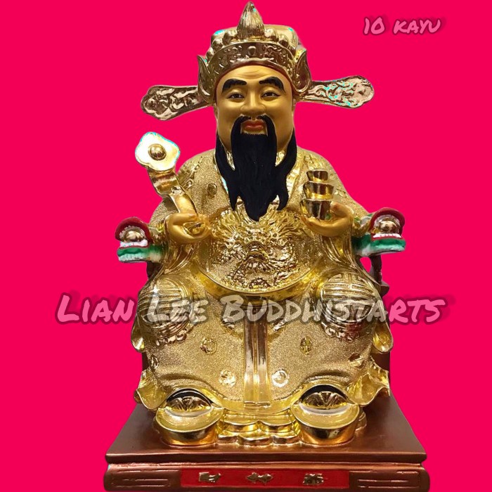 Jual [Original] Patung Dewa Rejeki Chai Sen Ya / Coi Sin Ja Kayu 10 ...
