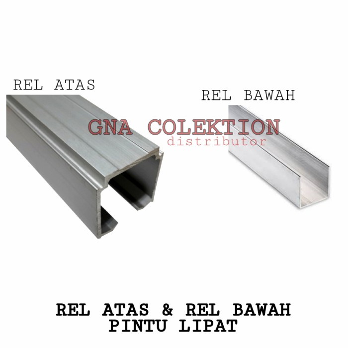 Jual [Ori] Rel Pintu Lipat Atas Bawah Rl 400 Al Rel Pintu Lipat 4Meter ...