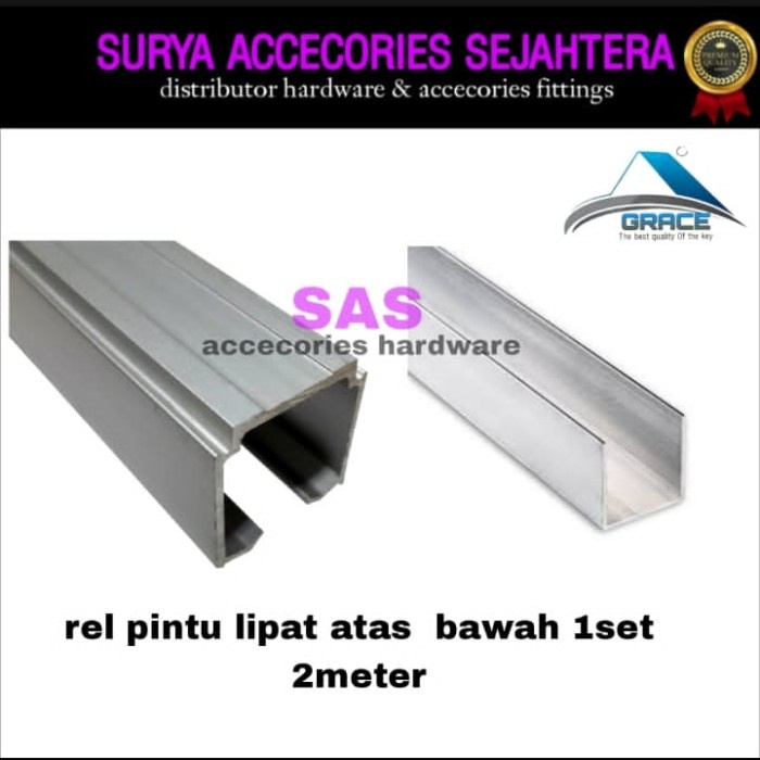 Jual [Ori] Rel Pintu Lipat Dl Atas Dan Bawah Aluminium 1Set Hd 200 ...