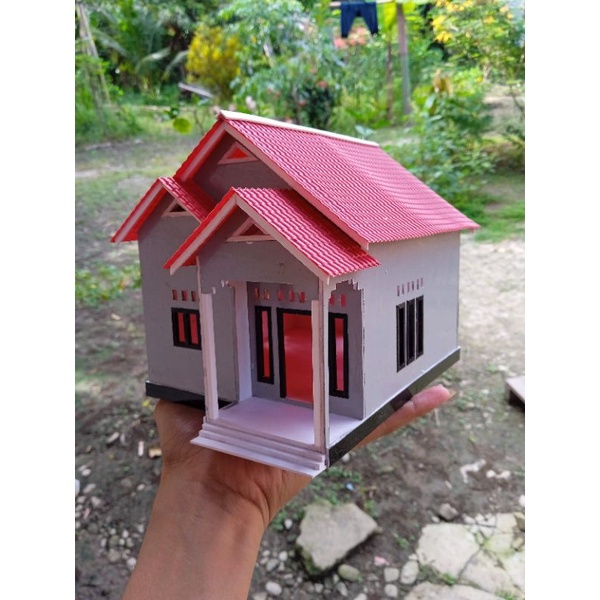 Jual miniatur rumah modern minimalis unik elegan sederhana | Shopee ...