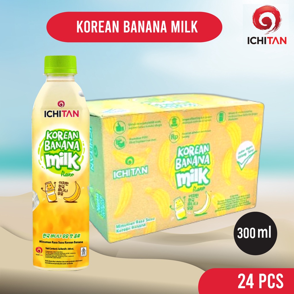 Jual BARU Ichitan Korean Banana Milk 1 Kardus Isi 24 Botol 300ml | Shopee Indonesia