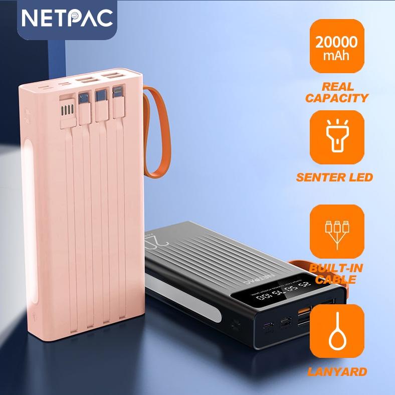 Jual NETPAC Powerbank 20000mah LED Lampu Fast Charging Mini LCD Dengan ...