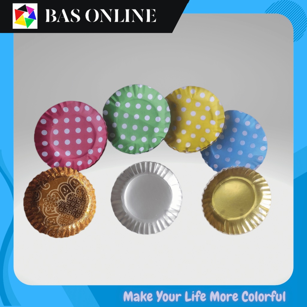 Jual Piring kertas mas emas silver piring kue bolu ulang tahun murah ...