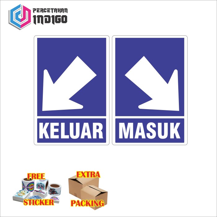 Jual Murah plat alumunium rambu tanda panah keluar masuk - 30x40 Elegan ...