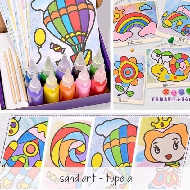 Jual Mainan Edukasi Anak Lukisan Pasir DIY SAND 26 Mewarnai Sand ...