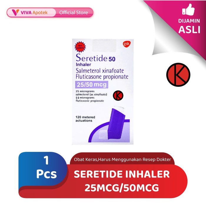 Jual Seretide Inhaler 25 mcg/50 mcg (120 Dosis) | Shopee Indonesia