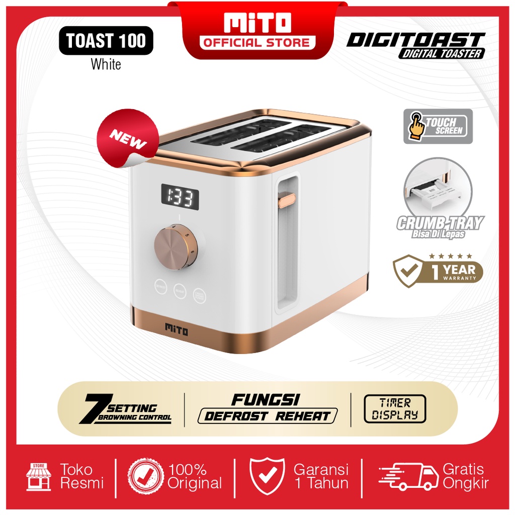 Jual MITO Toast100 - Digital Toaster (DIGITOAST)-Touchscreen-Timer ...