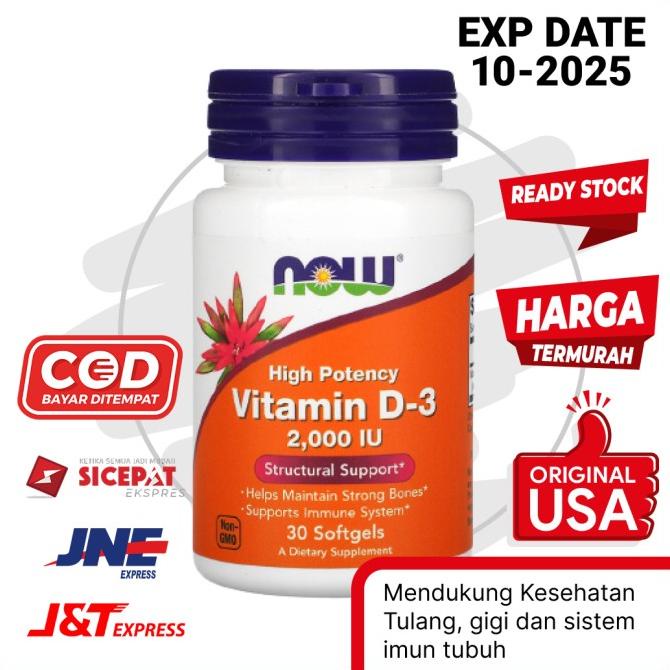 Jual Vitamin D-3 D3 2000 Iu Now 30 Softgel Best | Shopee Indonesia
