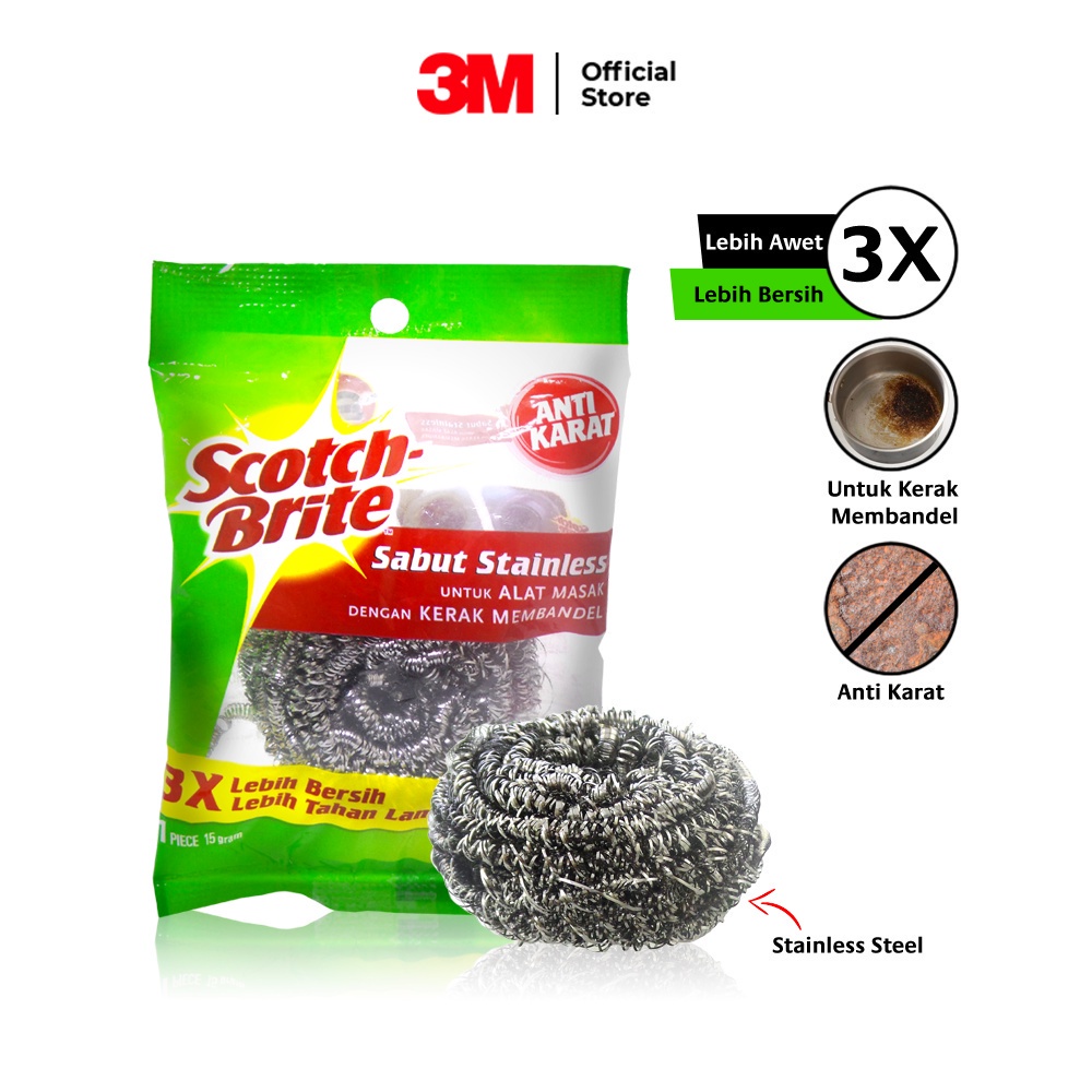 Jual 3M™ Scotch-Brite® Sabut Stainless, Efektif Untuk Noda Membandel ...