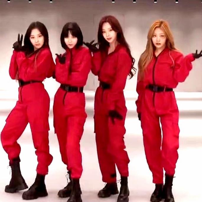 Jual din Kostum Squid Game Jumpsuit Merah Topeng Money Heist Merah ...