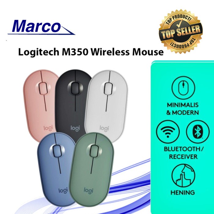 Jual Logitech Pebble M350 Mouse Wireless Bluetooth Slim Silent | Shopee ...