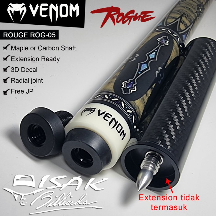 Jual Stick Billiard - Venom Rogue Rog-05 Pool Cue - Radial Maple Carbon ...