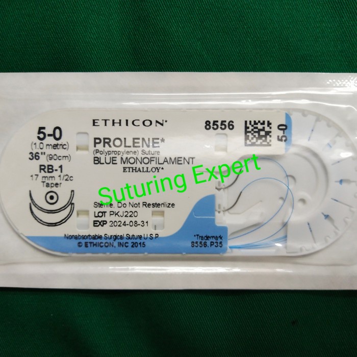 Jual Prolene 5/0 8556 ( polypropilene , non Absorb, benang operasi ...