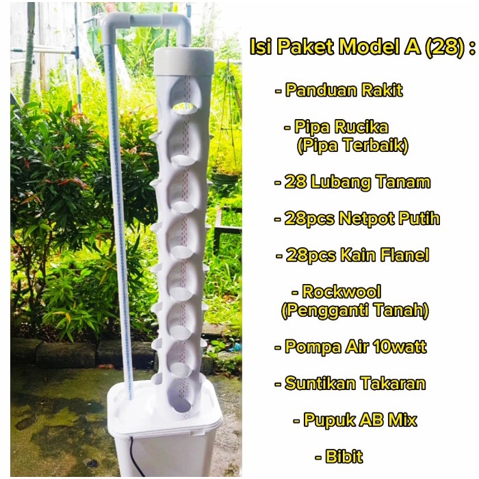Jual Paket Set Pipa Hidroponik Vertikal Paket 2/3/4 Tower Siap Tanam ...