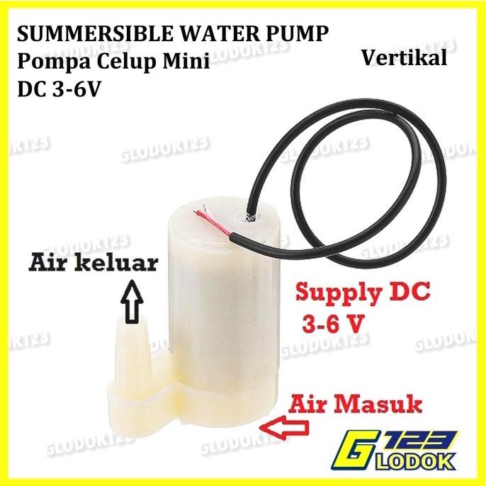 Jual Pompa Air Celup Mini Micro Summersible Water Pump DC Arduino 3-6V ...