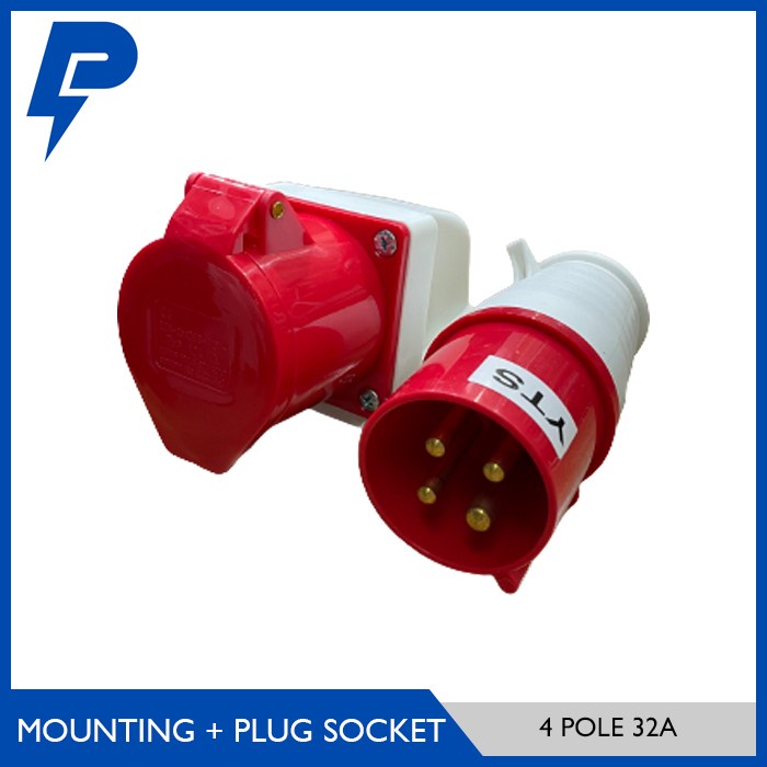 Jual MOUNTING GENSET 32A 4 POLE SET 3P+E (SURFACE MOUNTING + PLUG ...