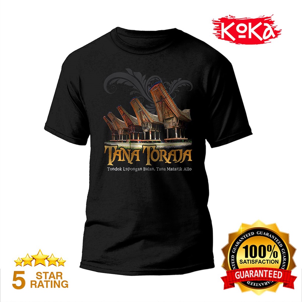 Jual T-Shirt Distro Premium RUMAH ADAT Kaos Khas TANA TORAJA - TRJ8 | Shopee Indonesia