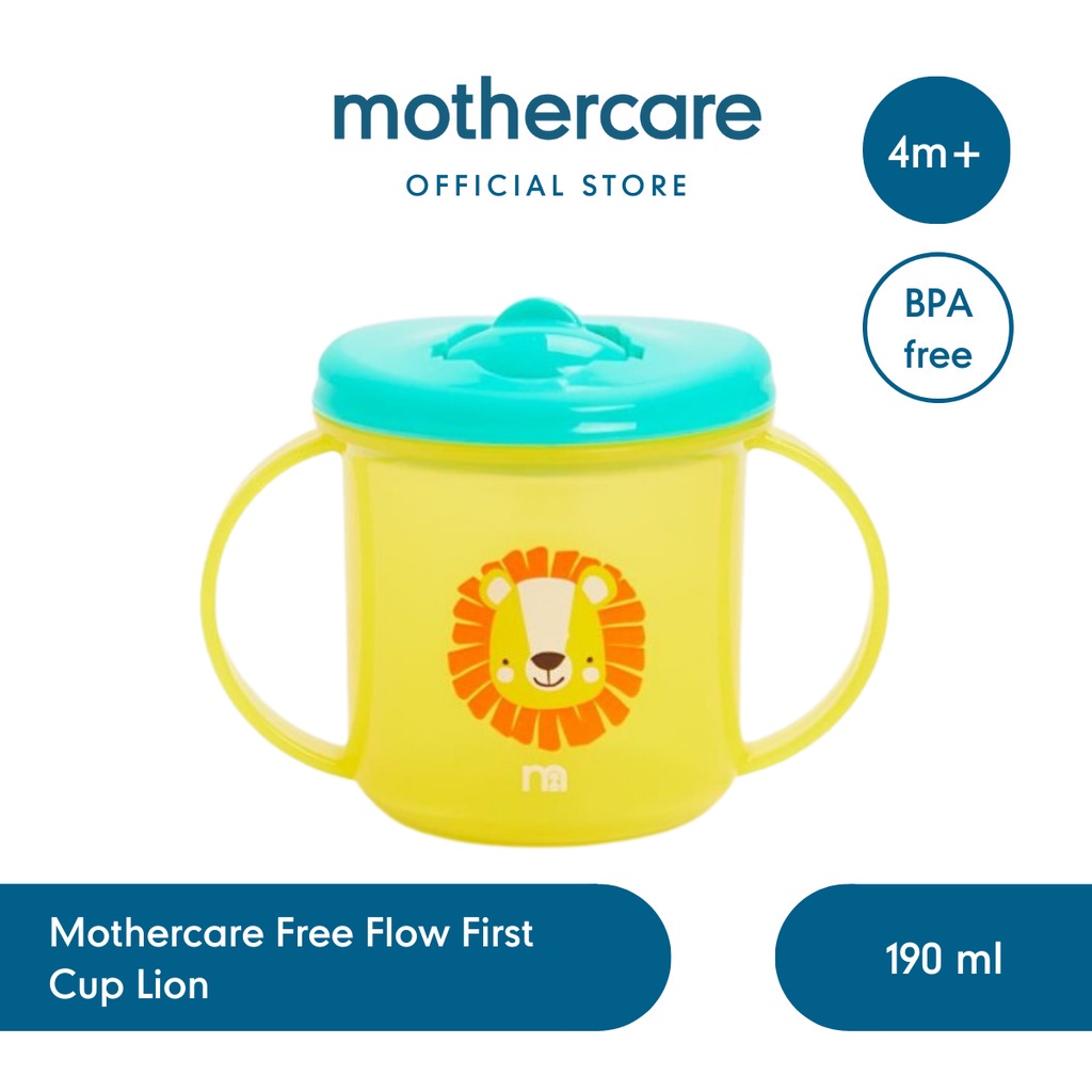 Jual Mothercare Free Flow First Cup Lion 190 ml - Gelas Minum Anak Bayi ...