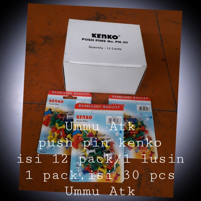 Jual Promo Push Pin Kenko Harga Untuk 12 Pack,1 Pack Isi 30 Pcs ...