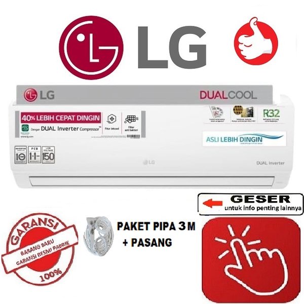 Jual LG AC Dual Cool Eco Inverter 1 PK - T10EV4 PASANG - PIPA 3 MTR ...