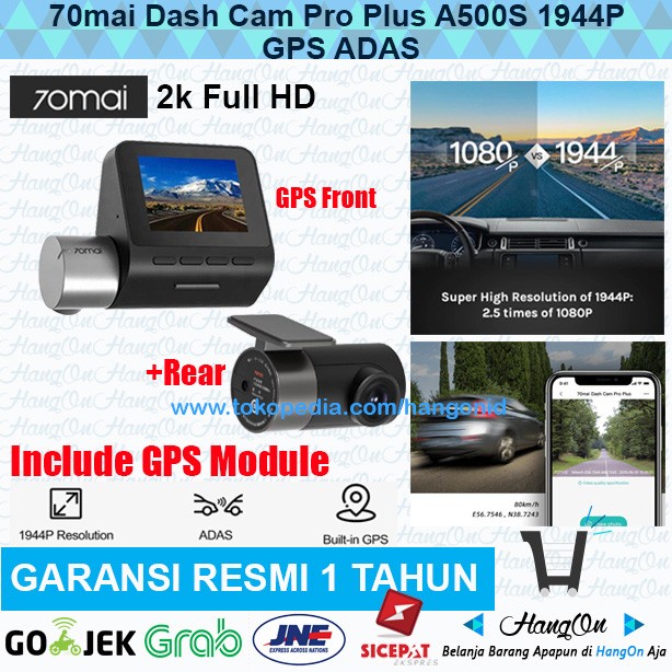 Jual 70mai Dash Cam Pro Plus A500s 1944P GPS ADAS Smart Dashcam Car Camera | Shopee Indonesia