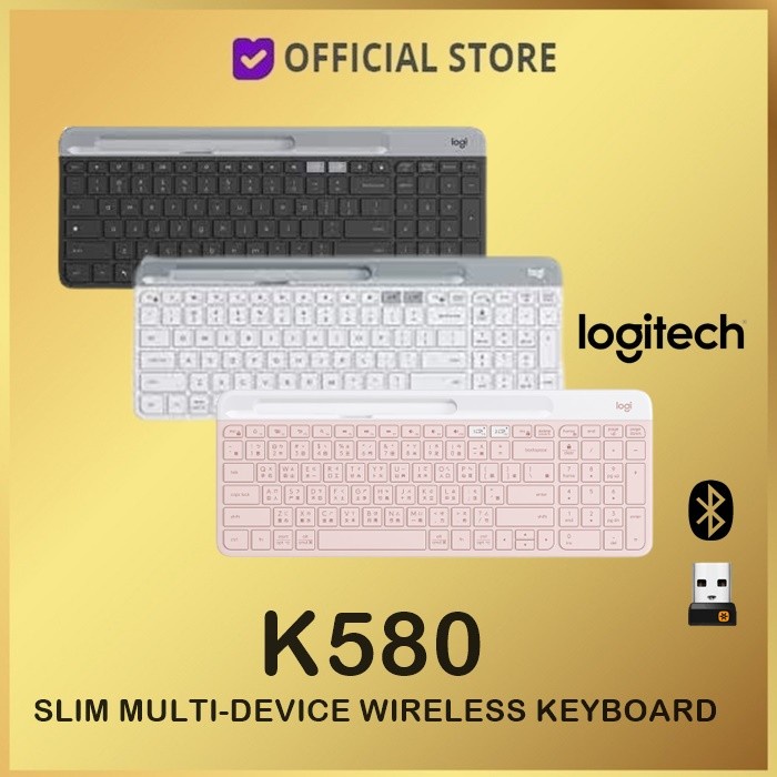Jual Logitech K580 Slim Multi Device Wireless Bluetooth Keyboard K 580 | Shopee Indonesia