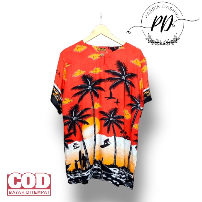 Jual Baju pantai bali motif pantai awan/ baju pria wanita/ baju santai ...
