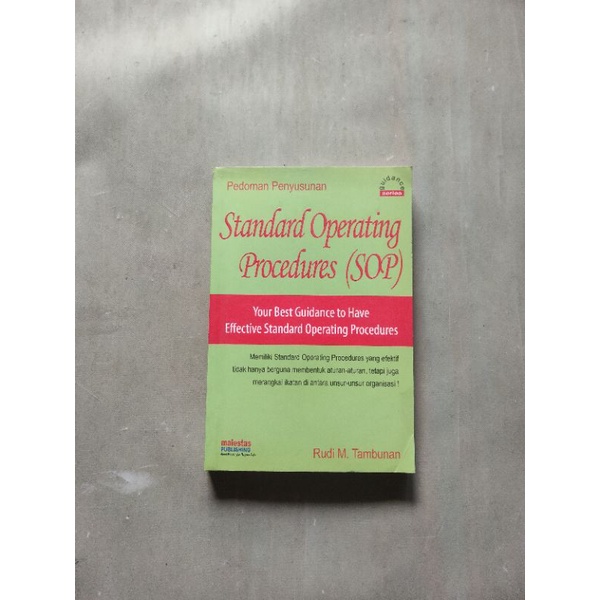 Jual Buku Manajemen, Pedoman Penyusunan STANDARD OPERATING PROCEDURES ...