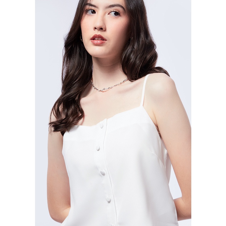 Jual Executive Square Neck Camisole with Button Off White | Shopee Indonesia
