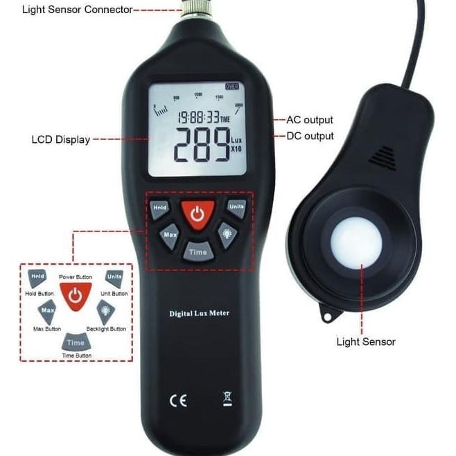 Jual Lux Meter Data Logger PC USB Tester Luxmeter Cahaya Luxmeter Loger ...