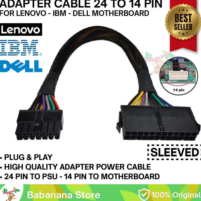Jual Kabel Adapter 24 To 14 Pin Atx Braided Psu Converter Motherboard ...