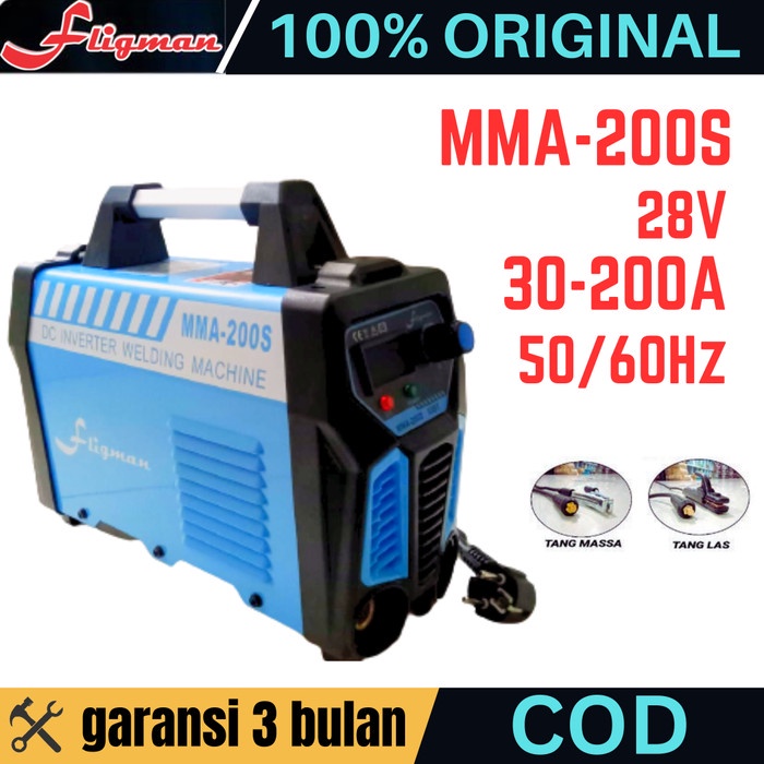 Jual [Original] Fligman Inverter Welding Machine Mesin Las Listrik Mma 200S Full Set Terbaru ...