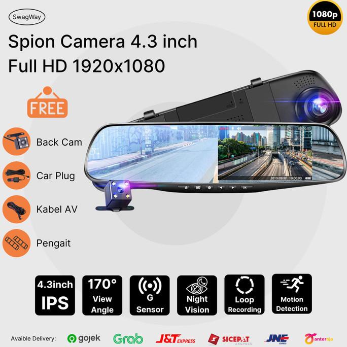 Jual Kaca Spion Kamera Mobil Depan Belakang 4.3 Inch Dual Camera Rear ...