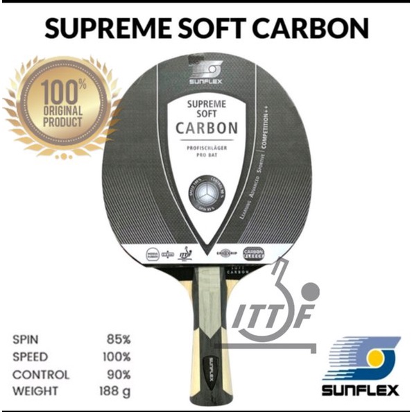 Jual BAT PINGPONG SUNFLEX SUPREME SOFT CARBON BET TENIS MEJA ORIGINAL | Shopee Indonesia