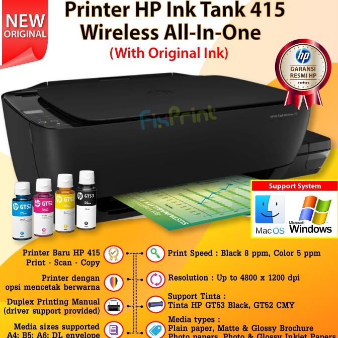 Jual Printer Hp Ink Tank 415 Print Scan Copy Wifi Wireless All In One ...