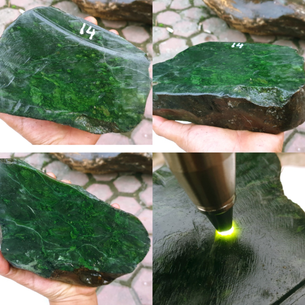 Jual MATERIAL KASAR BAHAN BATU BATU GIOK POTONGAN NEPHRITE JADE NO14 ...