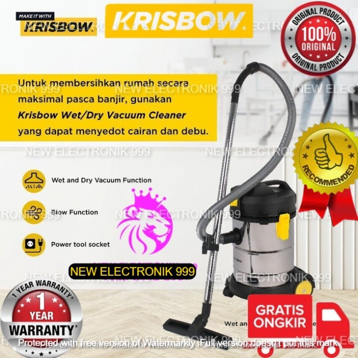 Jual Baru Krisbow Wet & Dry Vacuum Cleaner 30L 1200 Watt 10100237 Best ...
