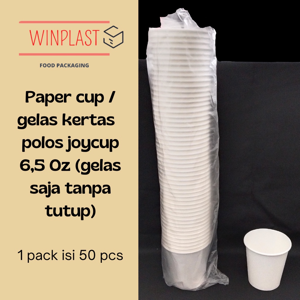 Jual Joycup Paper Cup / Gelas Kertas Polos 6,5 Oz isi 50 pcs | Shopee Indonesia