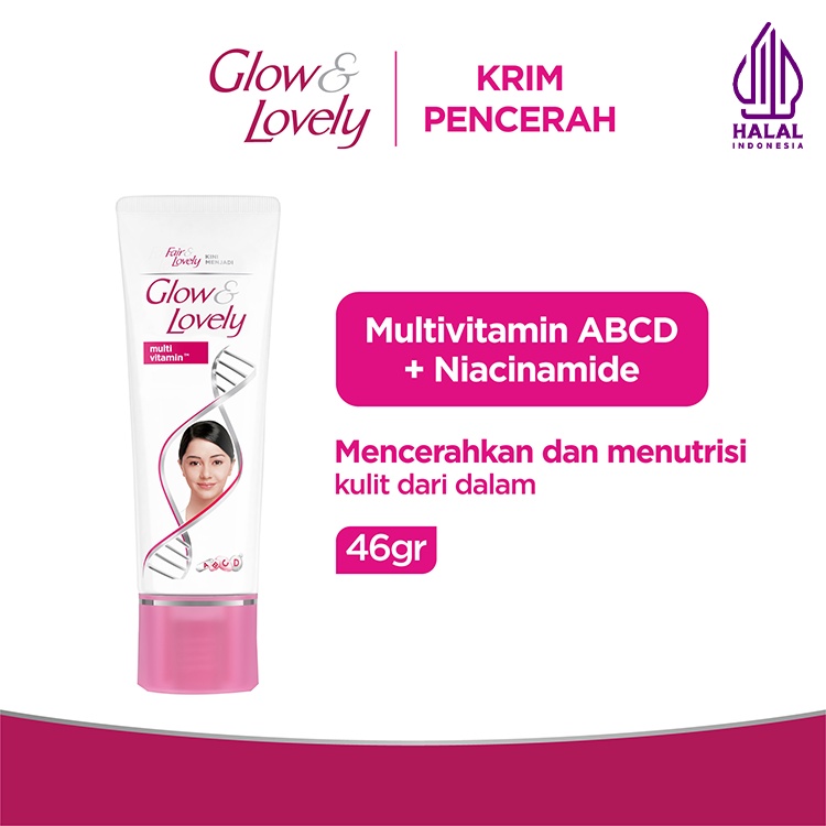 Jual Glow & Lovely DermaGlow Multivitamin Cream 46g (Wajah +40% Lebih ...