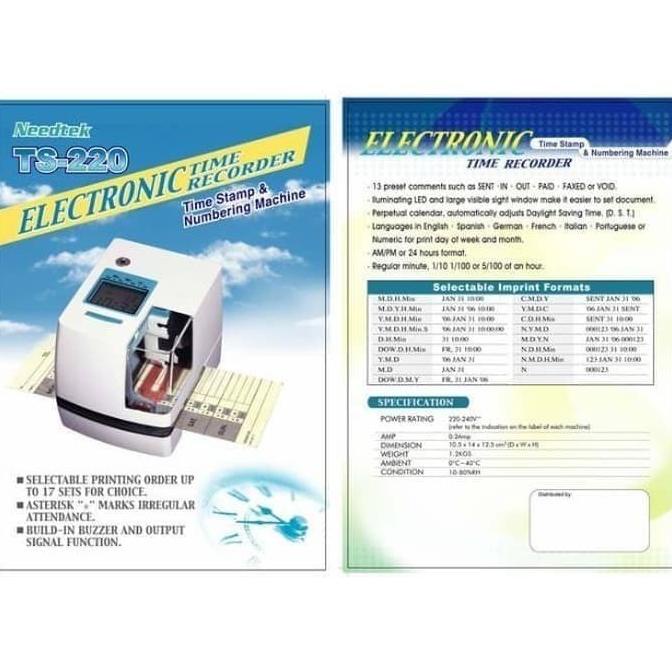 Jual Time Stamp Needtek Ts220 / Mesin Absen / Absensi Kartu / Check Lock | Shopee Indonesia