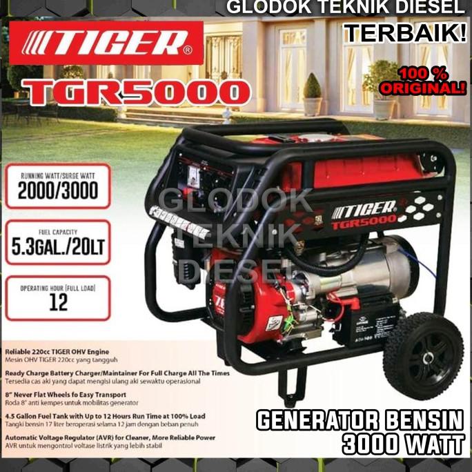 Jual Harga Promo GENSET GENERATOR LISTRIK TYPE 5000 3000 WATT BENSIN ...