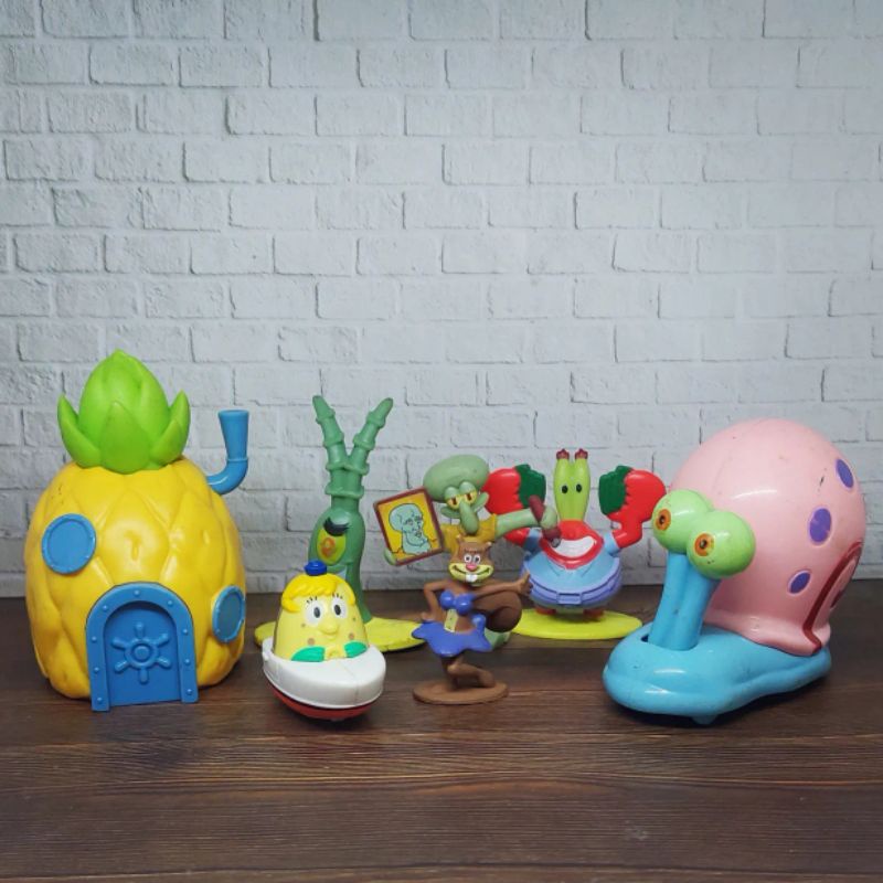 Jual Figure Teman Spongebob set 7pcs Rumah Nanas,nyonya puff,plankton ...