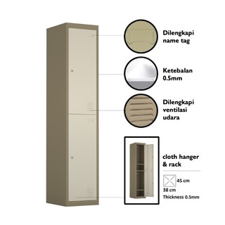 Jual Informa Kiev Loker Besi 2 Pintu - Cokelat Locker Kabinet ...